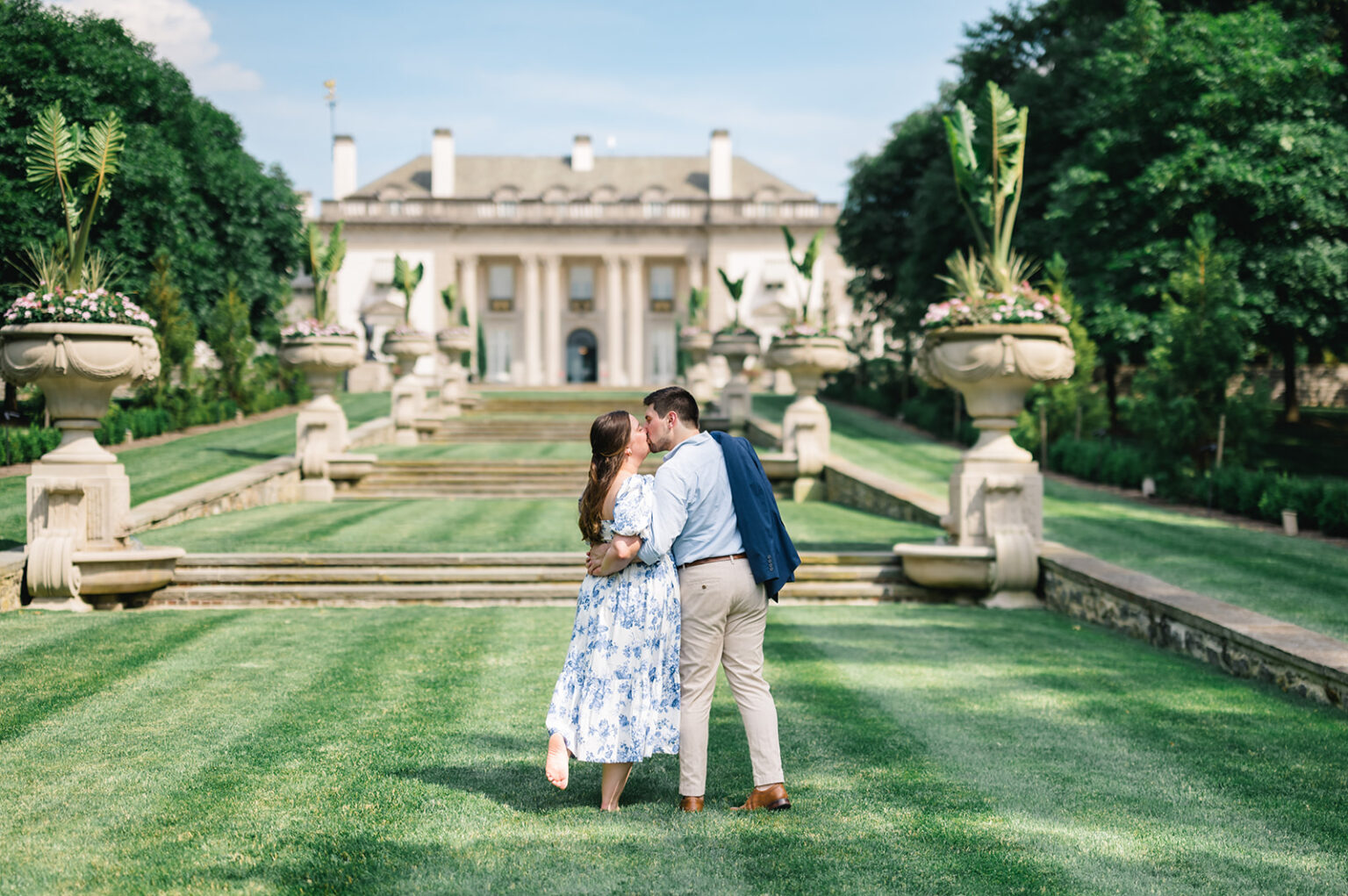 French Inspired Engagement Photos at Nemours Estate in Wilmington